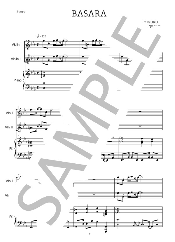 【楽譜】BASARA / TSUKEMEN (アンサンブルピアノ＋他楽器 / 上級) - Piascore 楽譜ストア